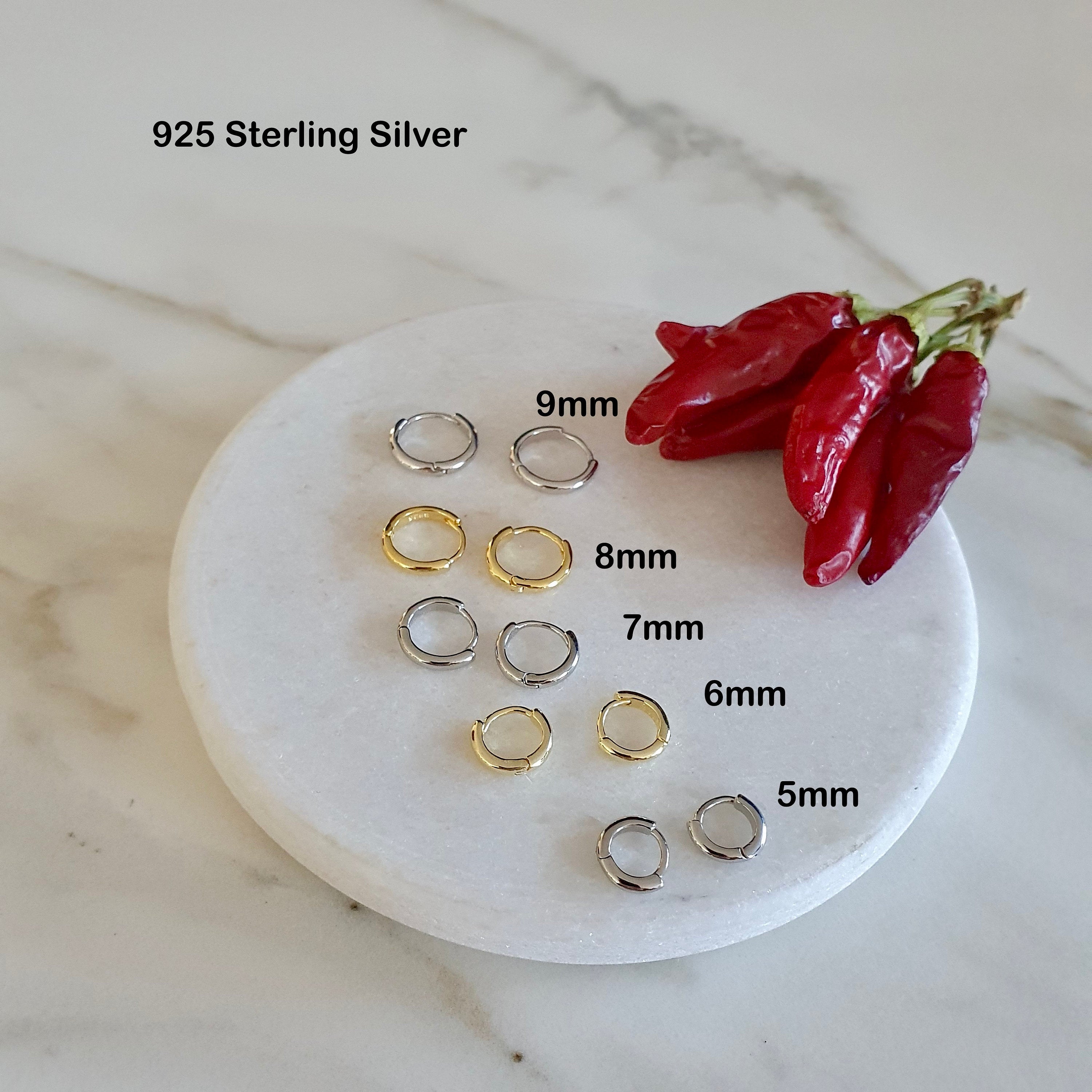 Mini Layer Stackable Huggie Hoop Earrings In Sterling Silver And Gold ...
